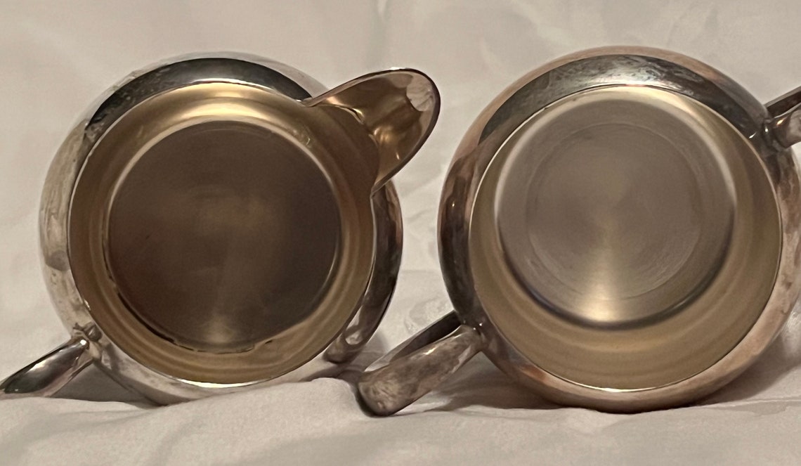 Vintage Keystoneware Silverplated Cream and Sugar Set With Etched Tray ...