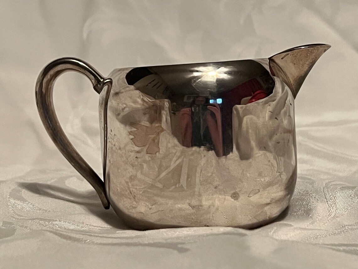 Vintage Keystoneware Silverplated Cream and Sugar Set With Etched Tray ...