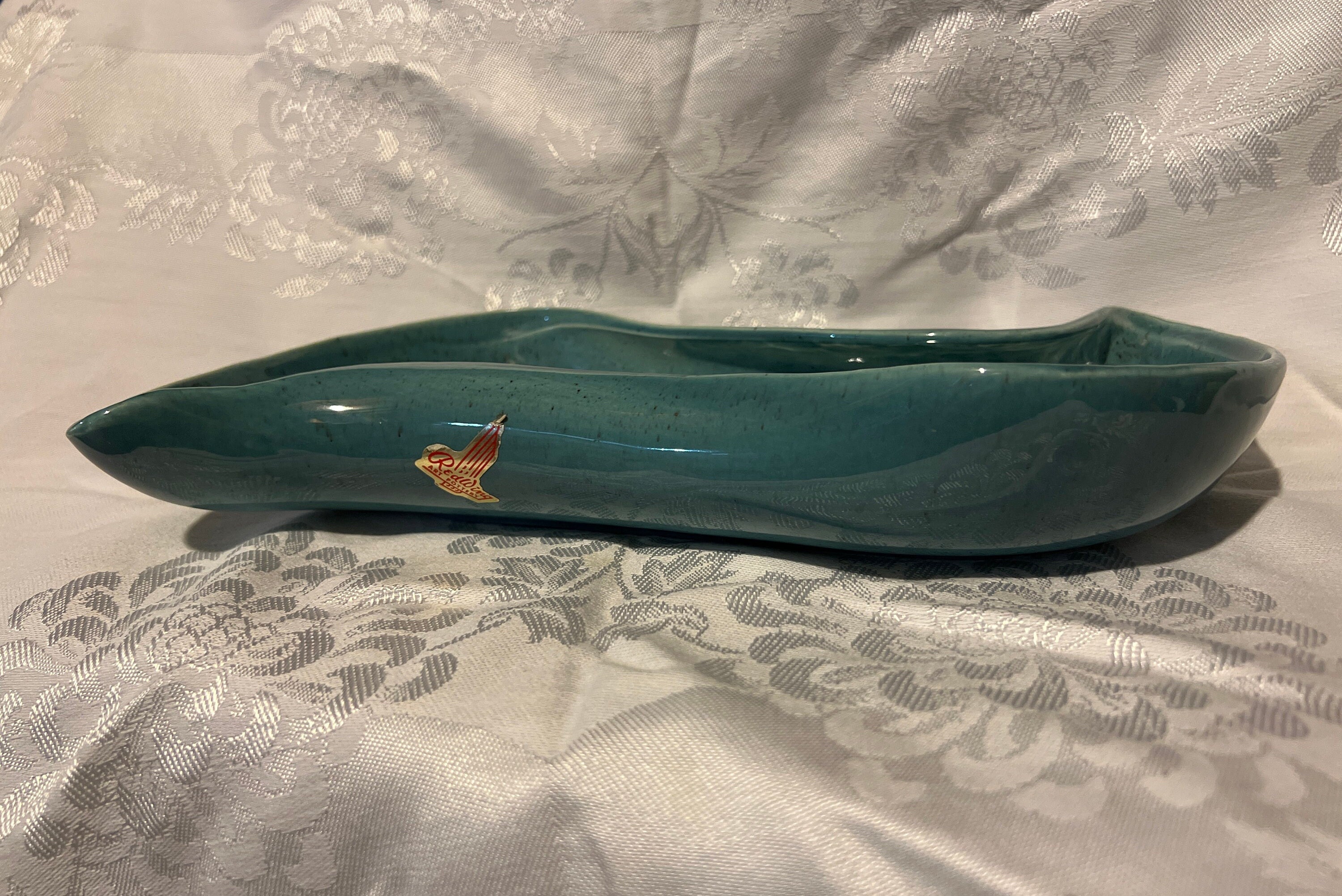 Mid Century Modern RED WING POTTERY M-1447 Console Bowl Blue 12 Inch ...