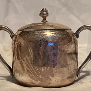 Vintage Keystoneware Silverplated Cream and Sugar Set With Etched Tray ...