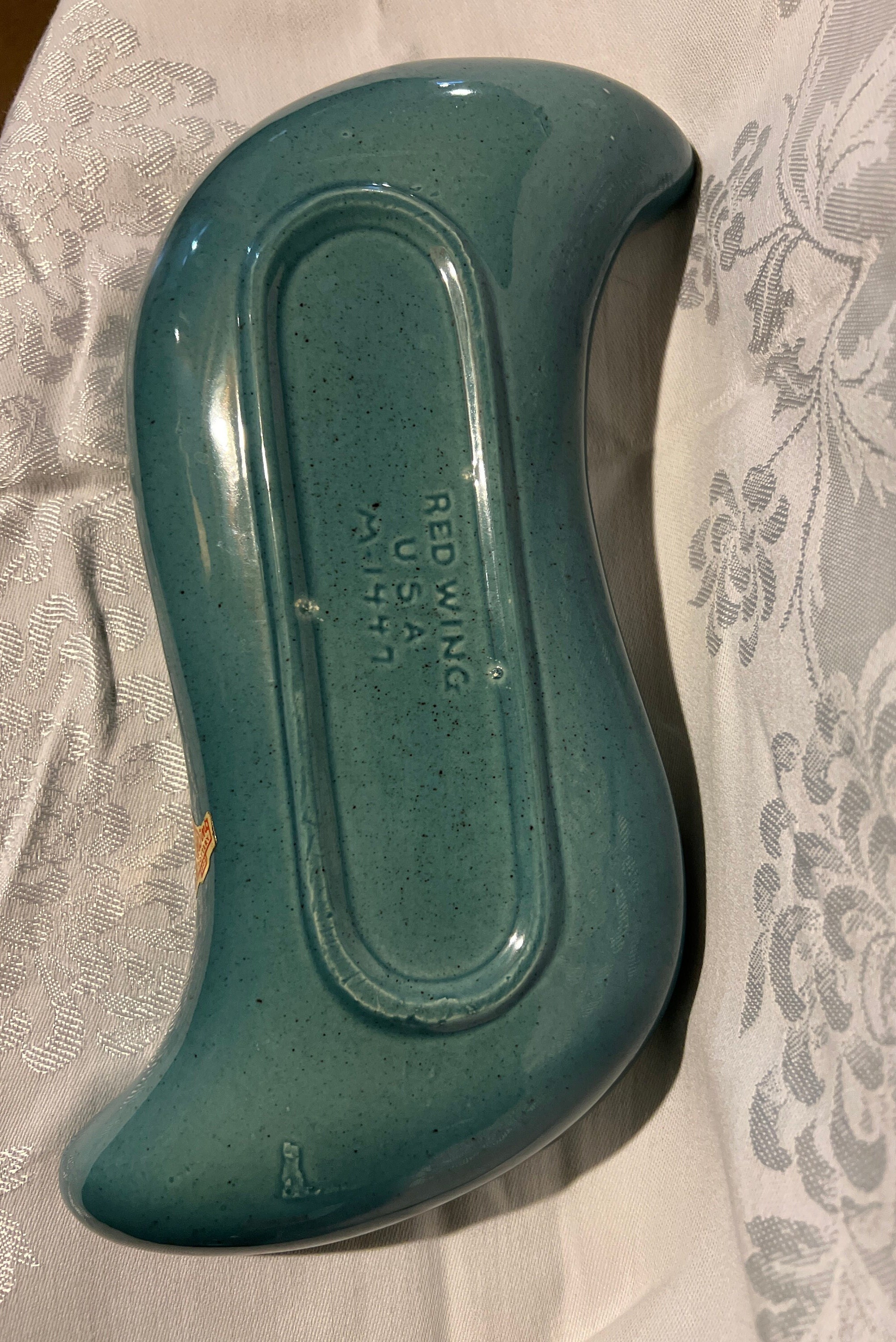 Mid Century Modern RED WING POTTERY M-1447 Console Bowl Blue 12 Inch ...