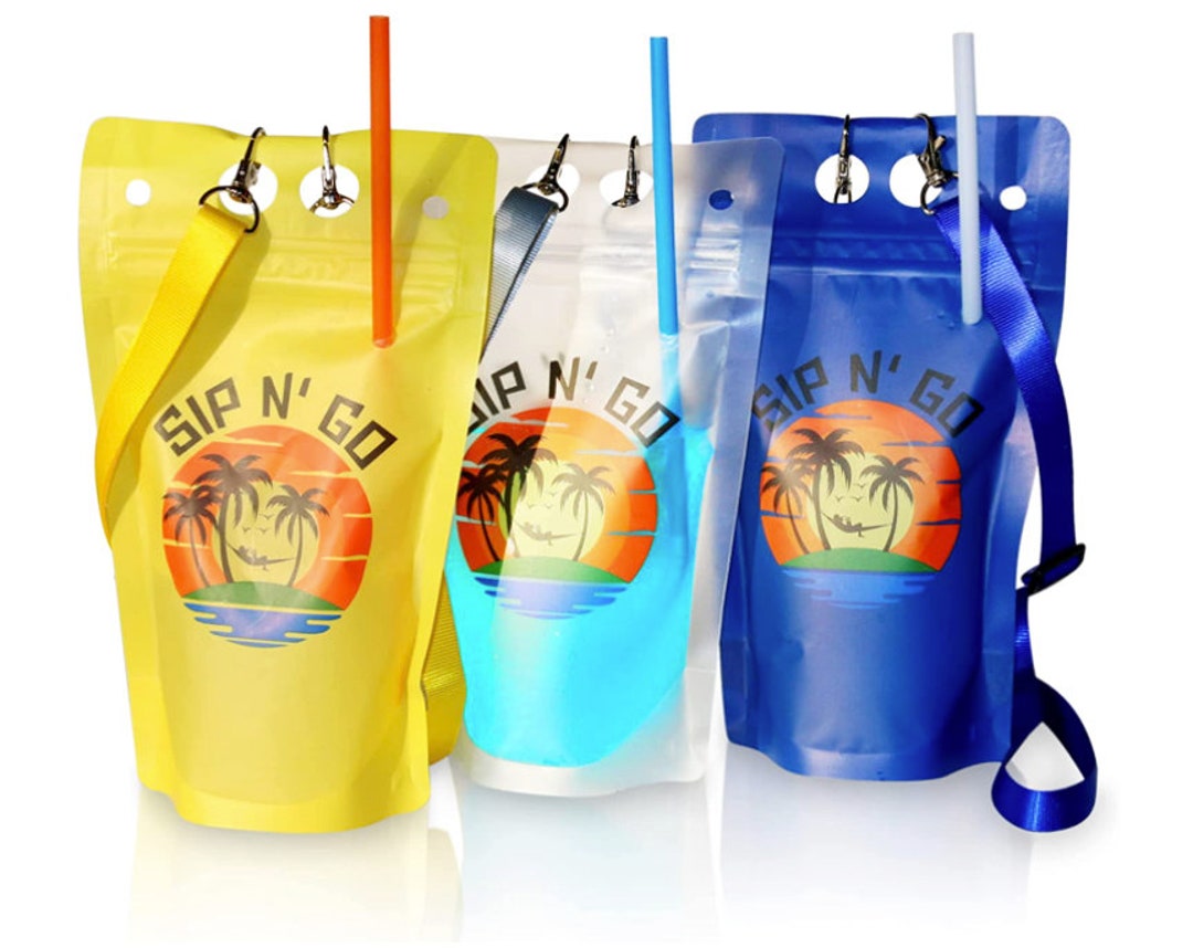 Sip N Go Drink Pouches Wearable With Lanyard Drink Pouches With ...