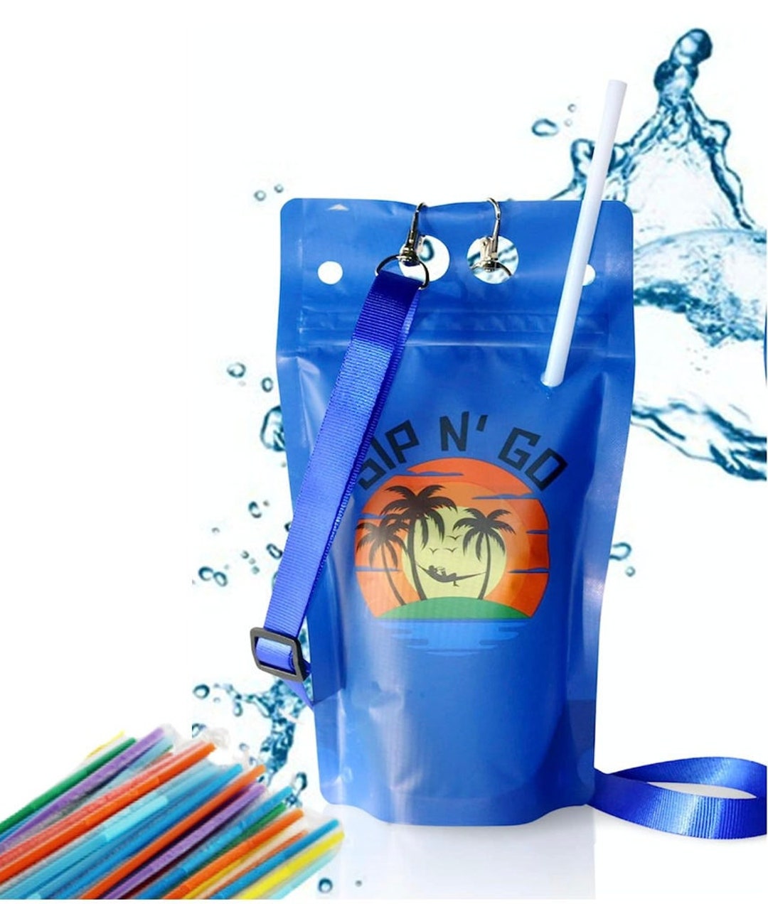 Drink Pouch Colorful With Lanyard Drink Pouches With Necklace Hands ...