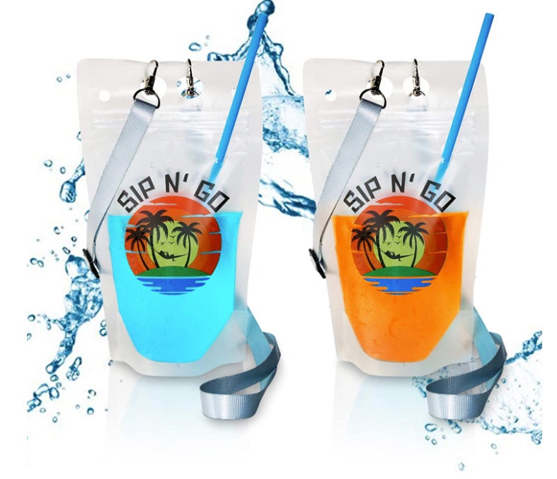 Sip N Go Drink Pouches Wearable With Lanyard Drink Pouches With ...