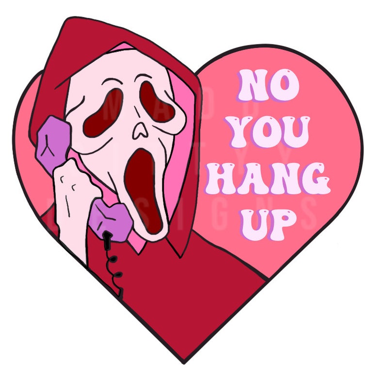 Valentines Ghost Face Horror Printable Sticker Pack of 5 - Etsy