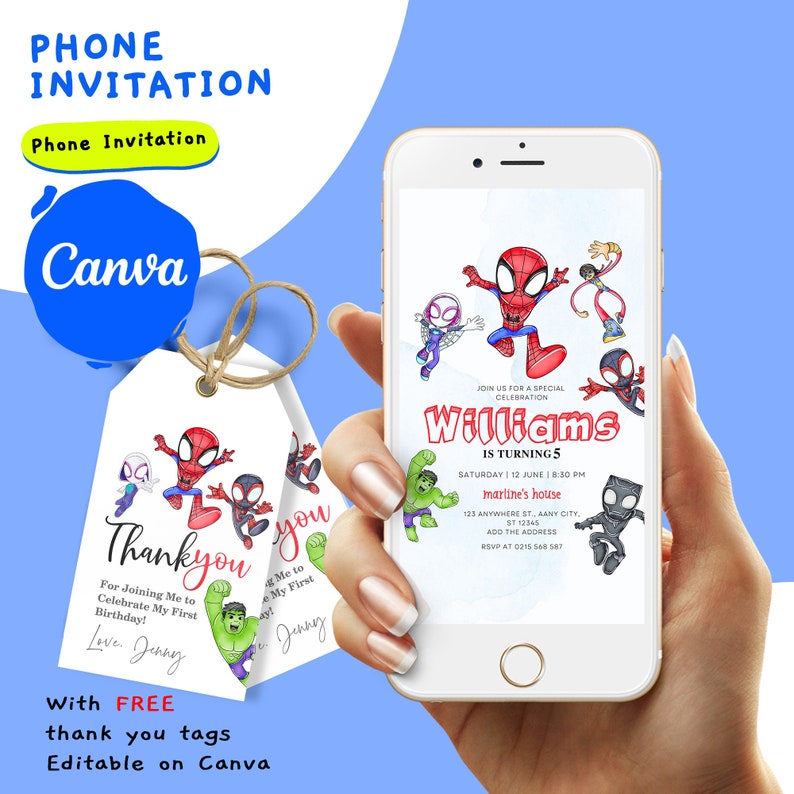 Spidey and His Amazing Friends Birthday Invitation With FREE Spidey ...