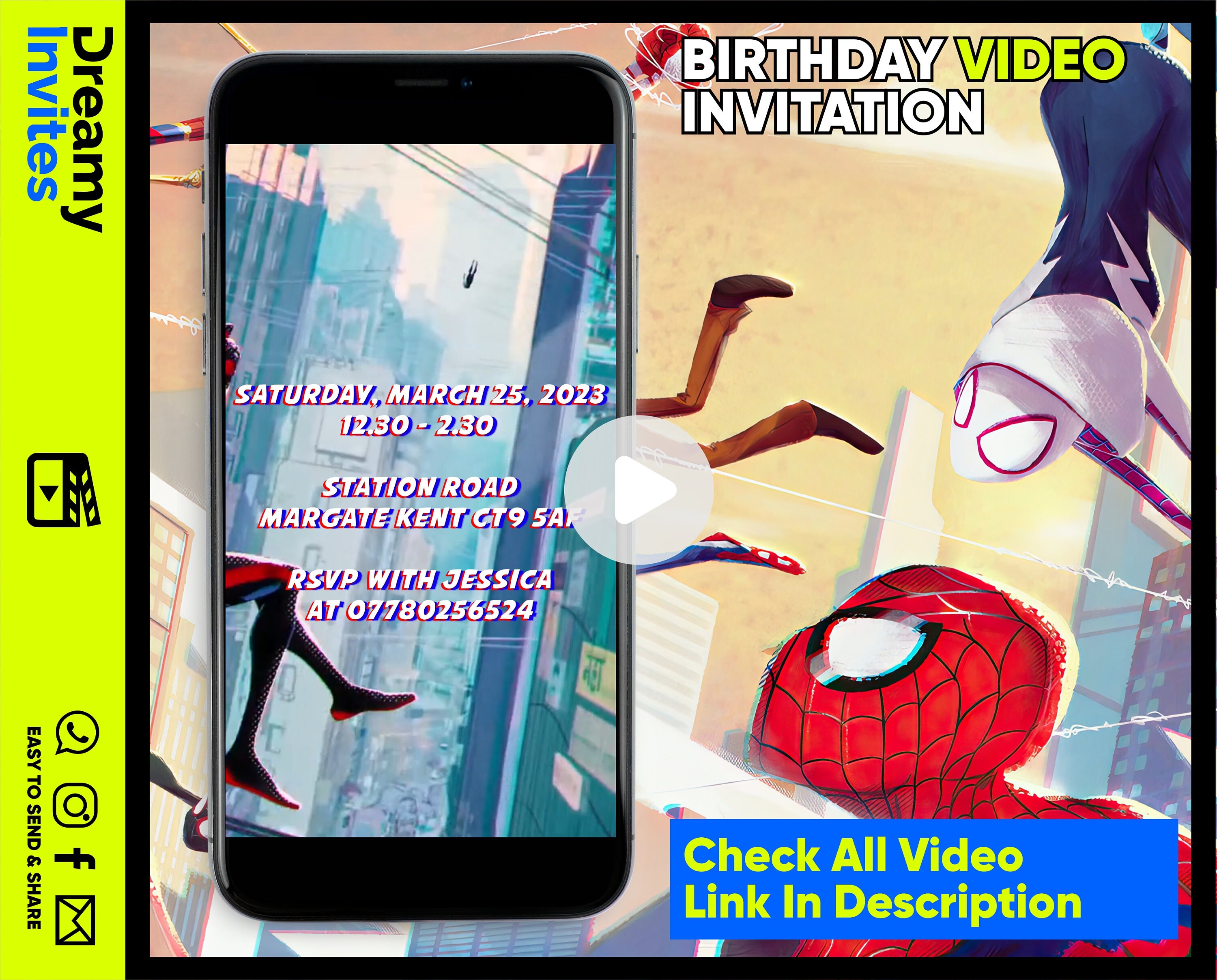 Video Invitation, Spiderman Birthday Video Invite, Spider-man Theme ...
