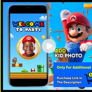 Personalized Super Mario VIDEO Invitation - Digital and Mobile-friendly ...