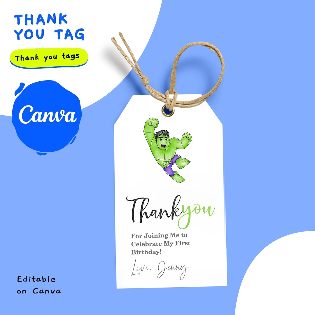 Printable Hulk and Spidey and His Amazing Friends Thank You Tag ...
