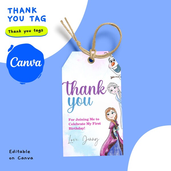 Frozen Birthday Tags - Etsy