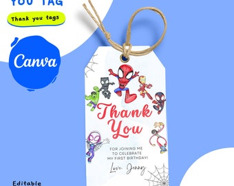Girly Spidey Gift Tag Printable Gift Tag Spidey Birthday Spidey ...