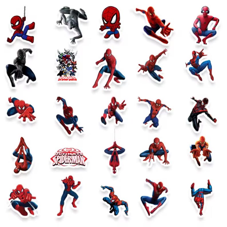 Spiderman Stickers, 50 Waterproof Vinyl Decals - Etsy