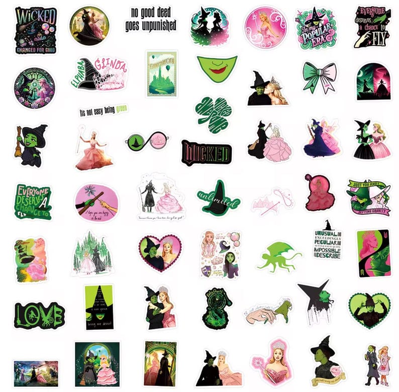 Wicked Inspired Stickers, 50 Waterproof Vinyl Decals - Etsy