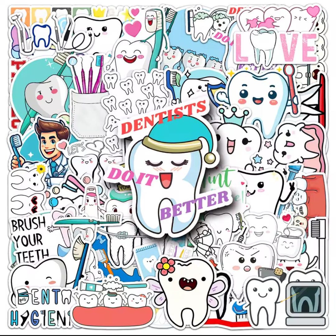 Happy Tooth | Dentist Decal | Teeth Oral Care Stickers for Kids Dentist ...