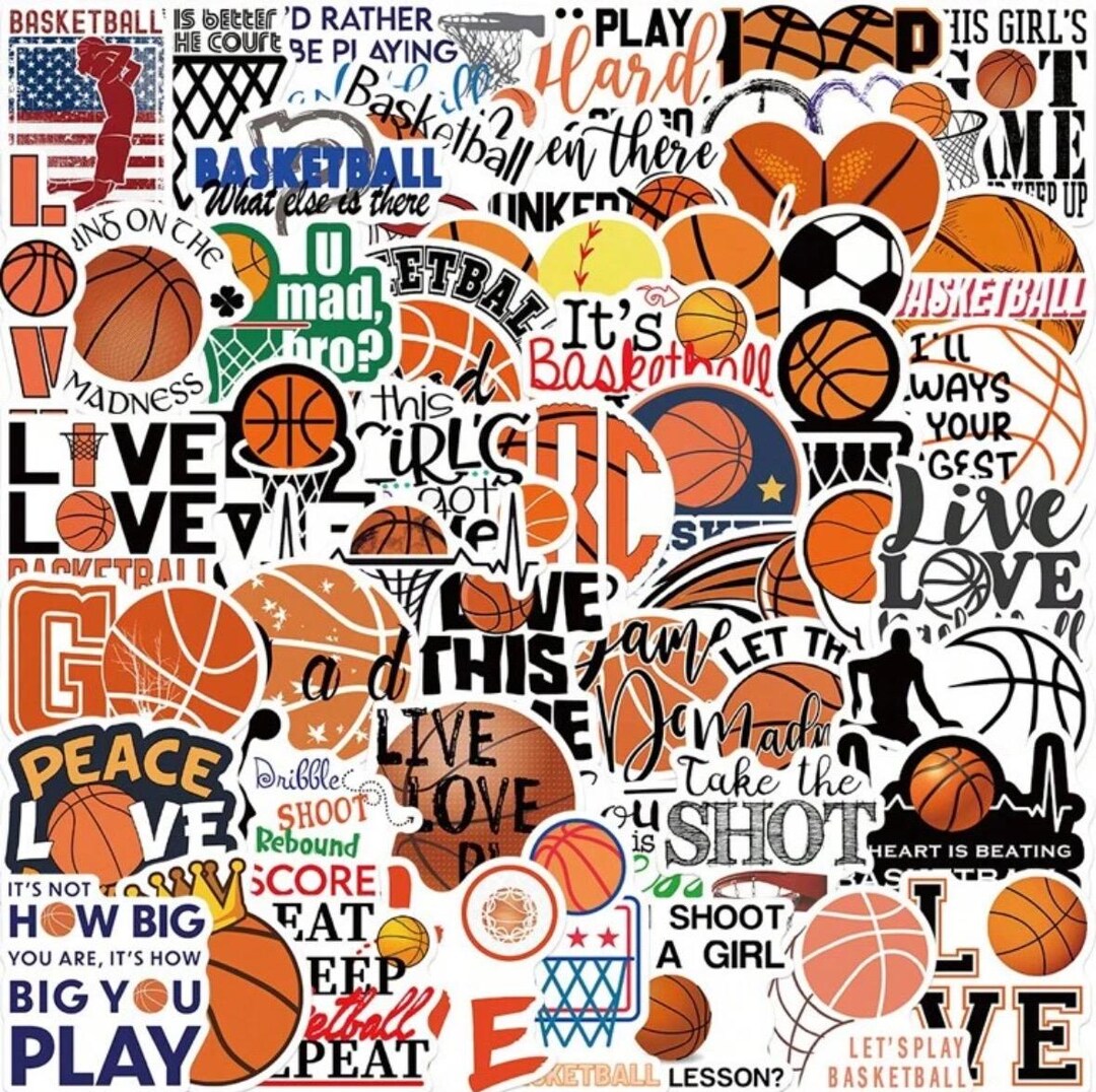Basketball Stickers | Sports Decals (50 Pieces) - Etsy