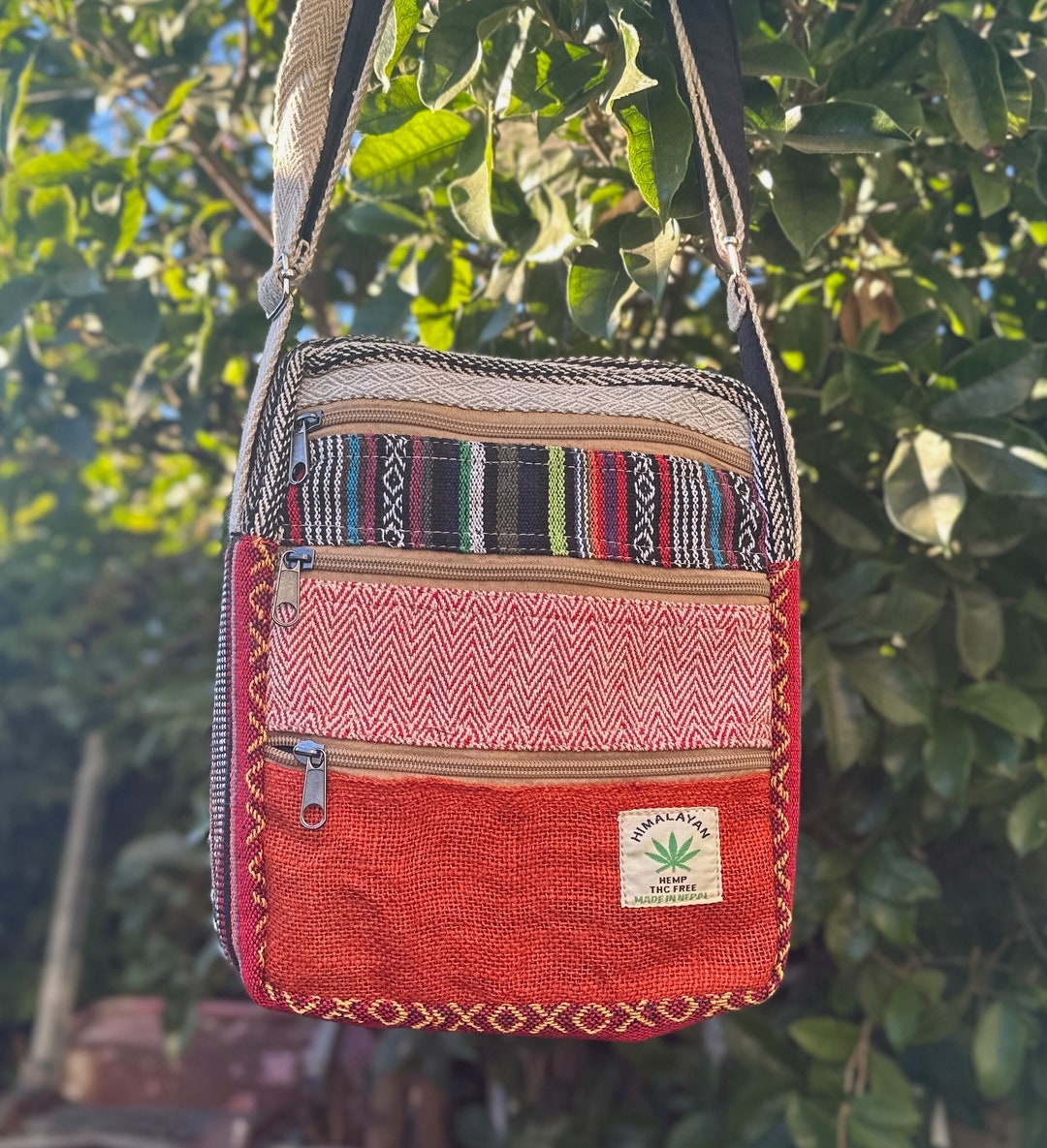 Handmade Hemp Mini Side Bag: Multicolored Boho-chic Accessory - Etsy