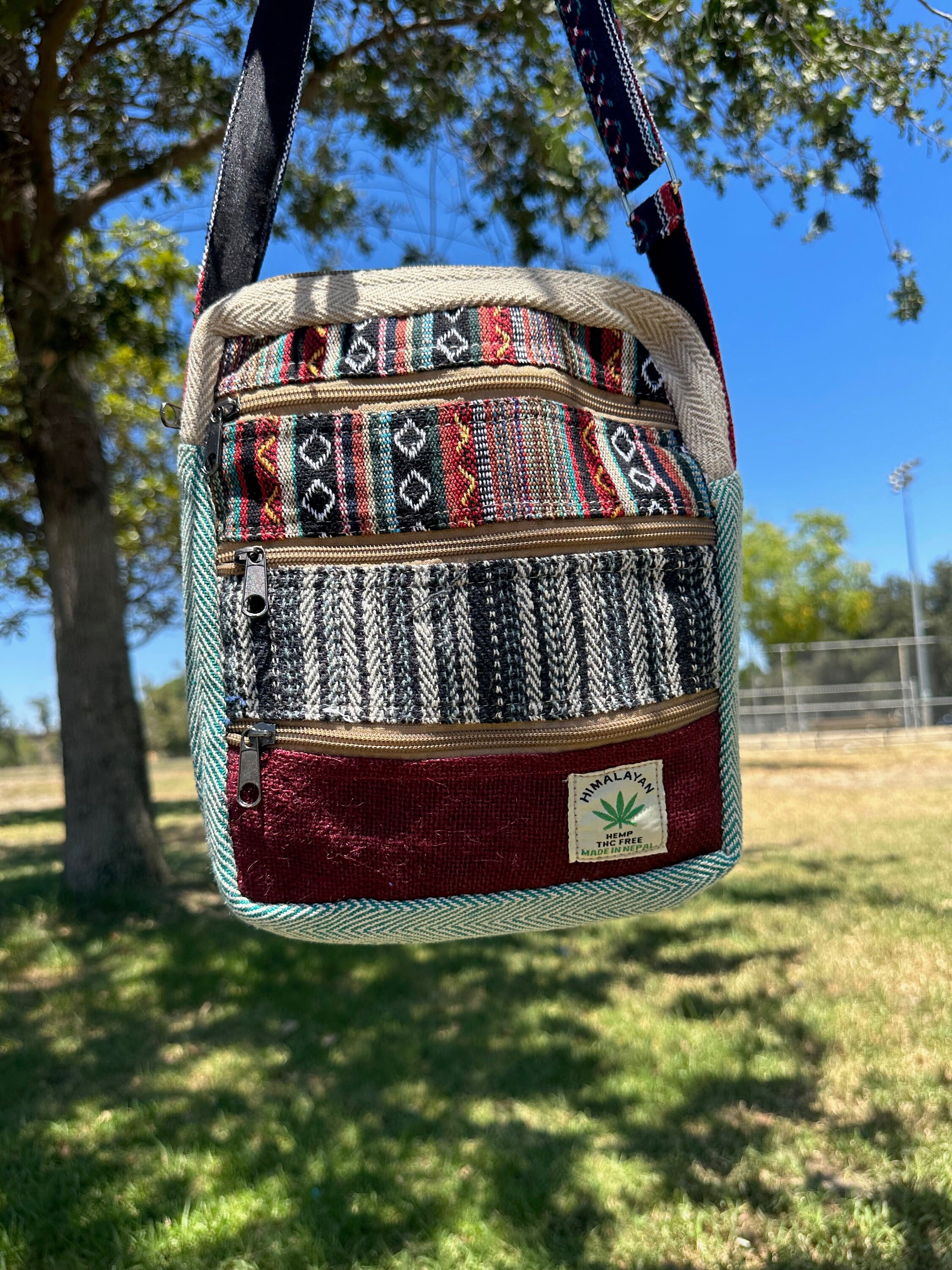 Himalayan Hemp Crossbody Bag: Vegan Mini Bag With 5 Pockets - Etsy