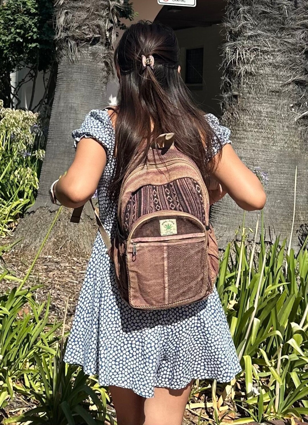 Stone Washed RUSTY Hipster Brown Hemp Medium Backpack.crafted With ...