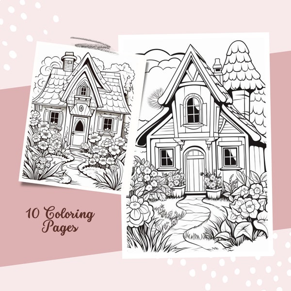 Cottagecore Adult Coloring Pages - Etsy