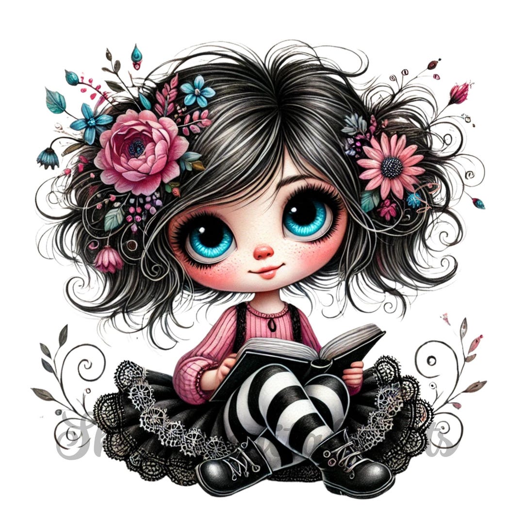 Quirky Cute Little Girl Png, Whimsical Illustration, Quirky Girl With ...
