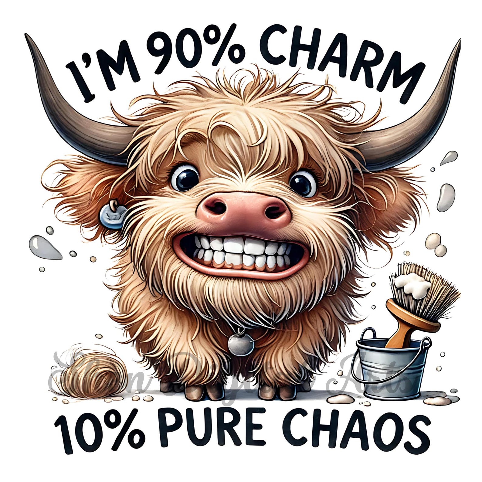 Funny Highland Cow Png, Western Highland Cow Coffee Mug Png, Baby Cow ...
