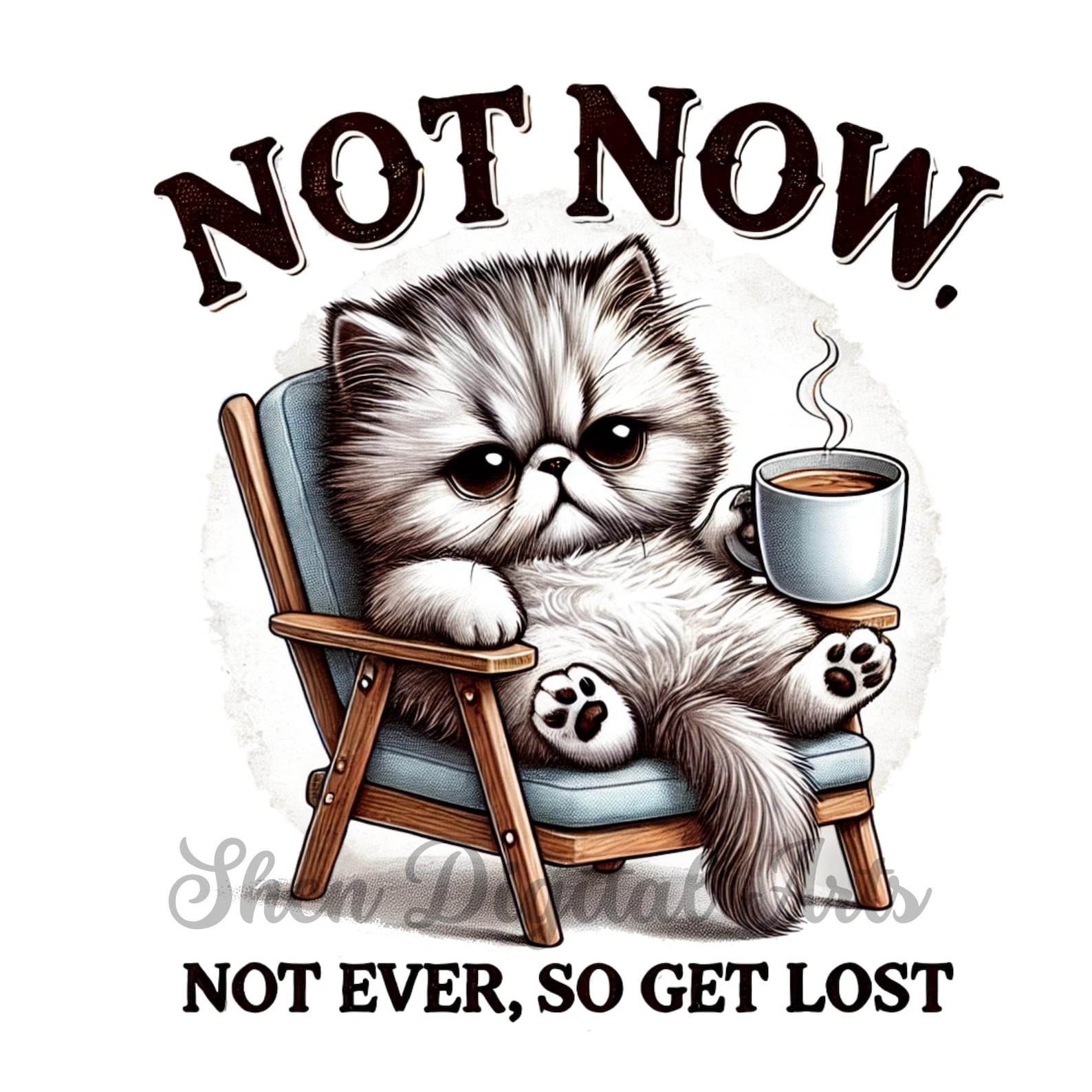 Grumpy Cat PNG, Funny Sarcastic Cat Coffee Mug Png, Cat Sublimation ...