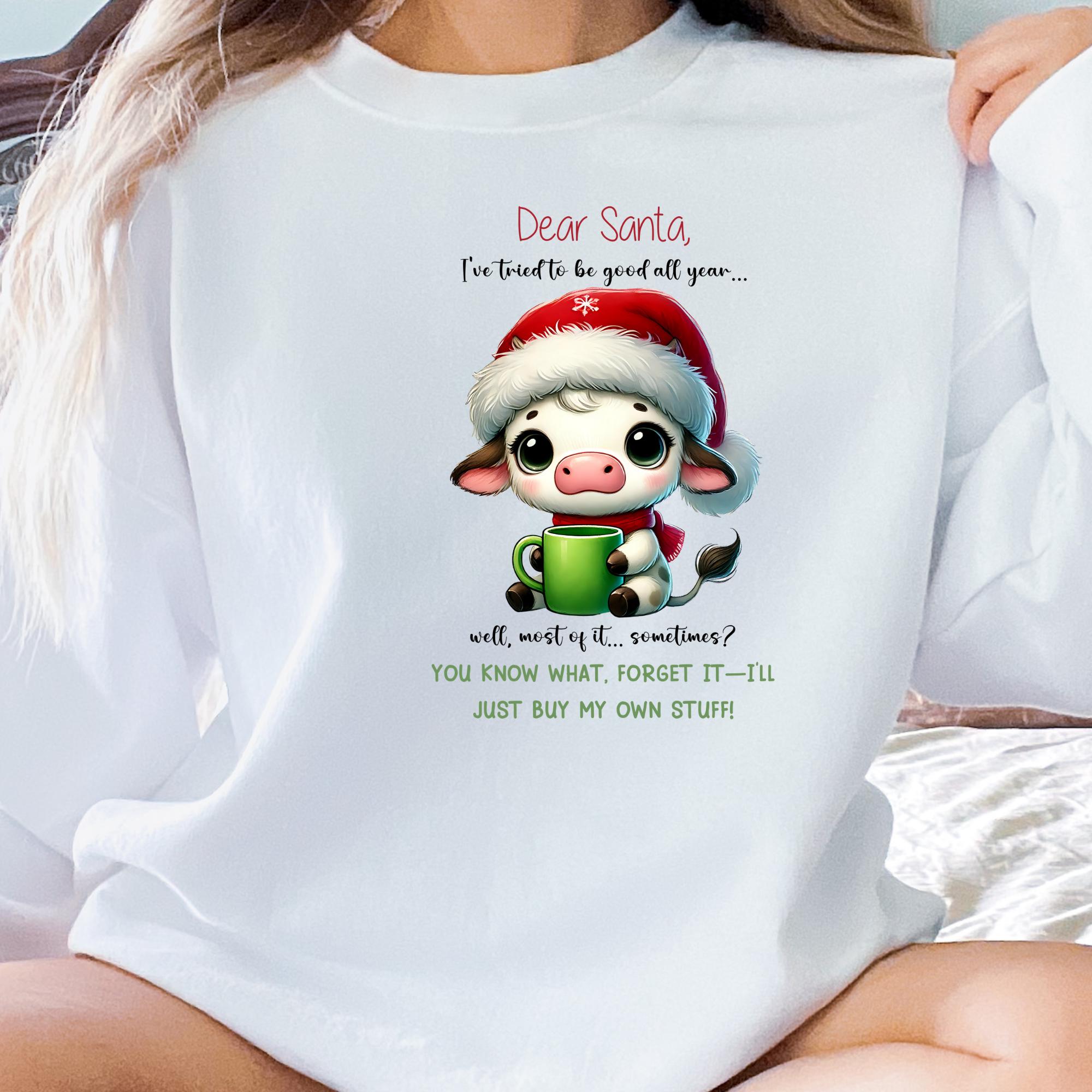 Dear Santa Png, Funny Baby Cow Christmas Coffee Mug Png, Dear Santa ...