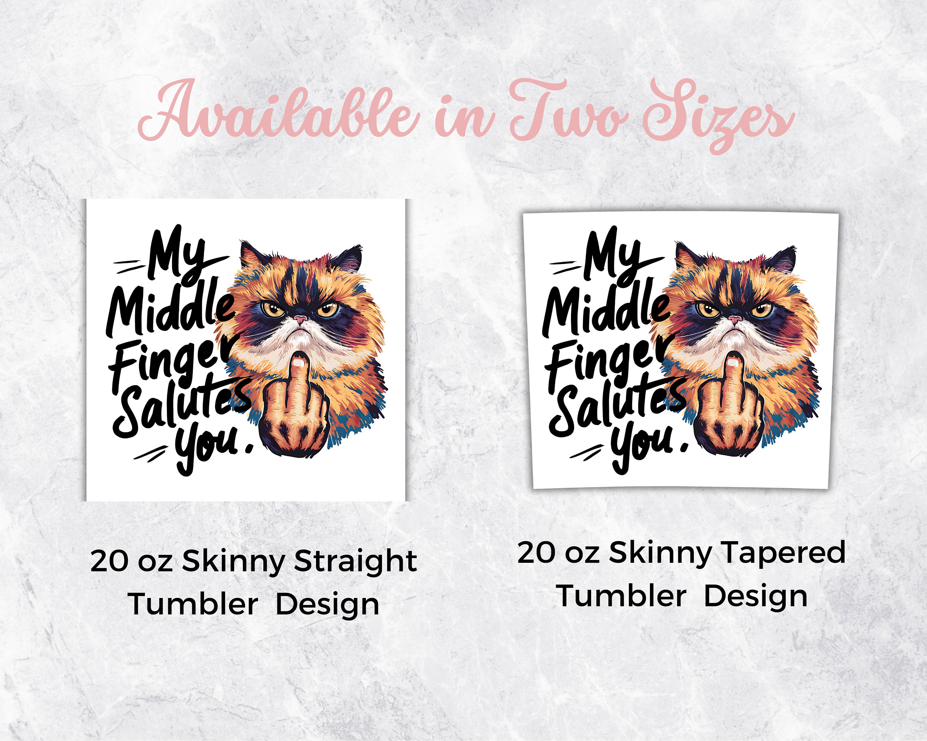 Rude Cat Tumbler Wrap, Cat Middle Finger Tumbler Wrap Png, Cat PNG ...