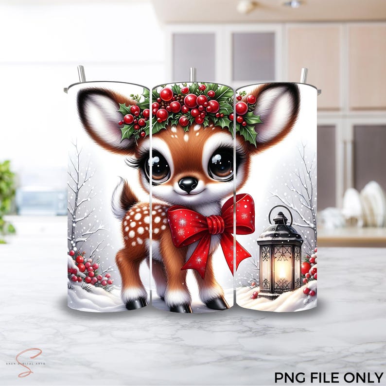 Cute Christmas Reindeer Png, 3D Reindeer Png, Fawn Clipart, Christmas ...
