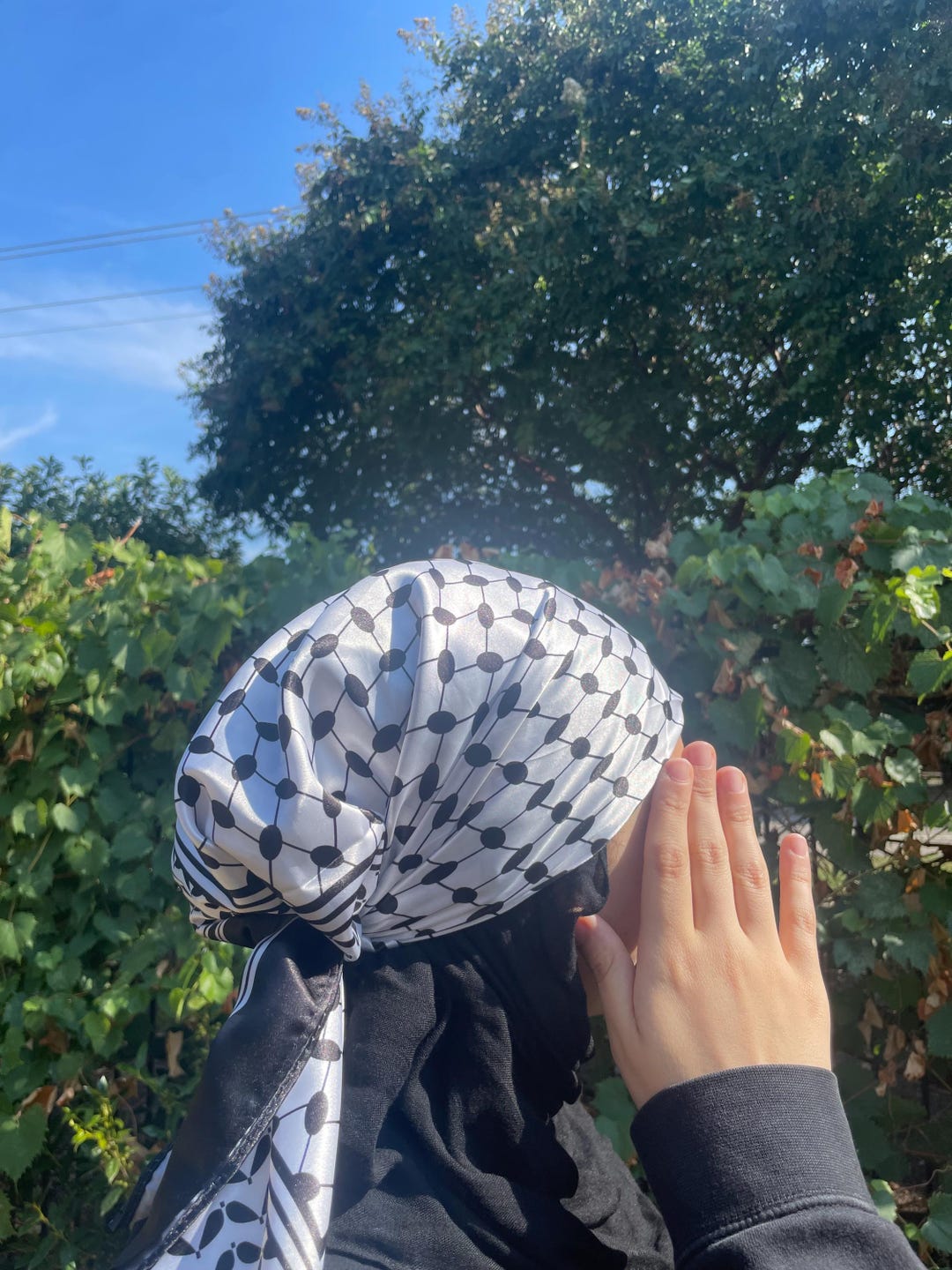 Palestine Scarf Kuffiya- Satin Kuffiyeh Hijab Palestine Kuffiyeh ...