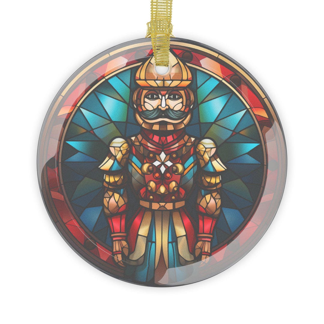 Stained Glass Style Nutcracker Glass Ornament - Etsy