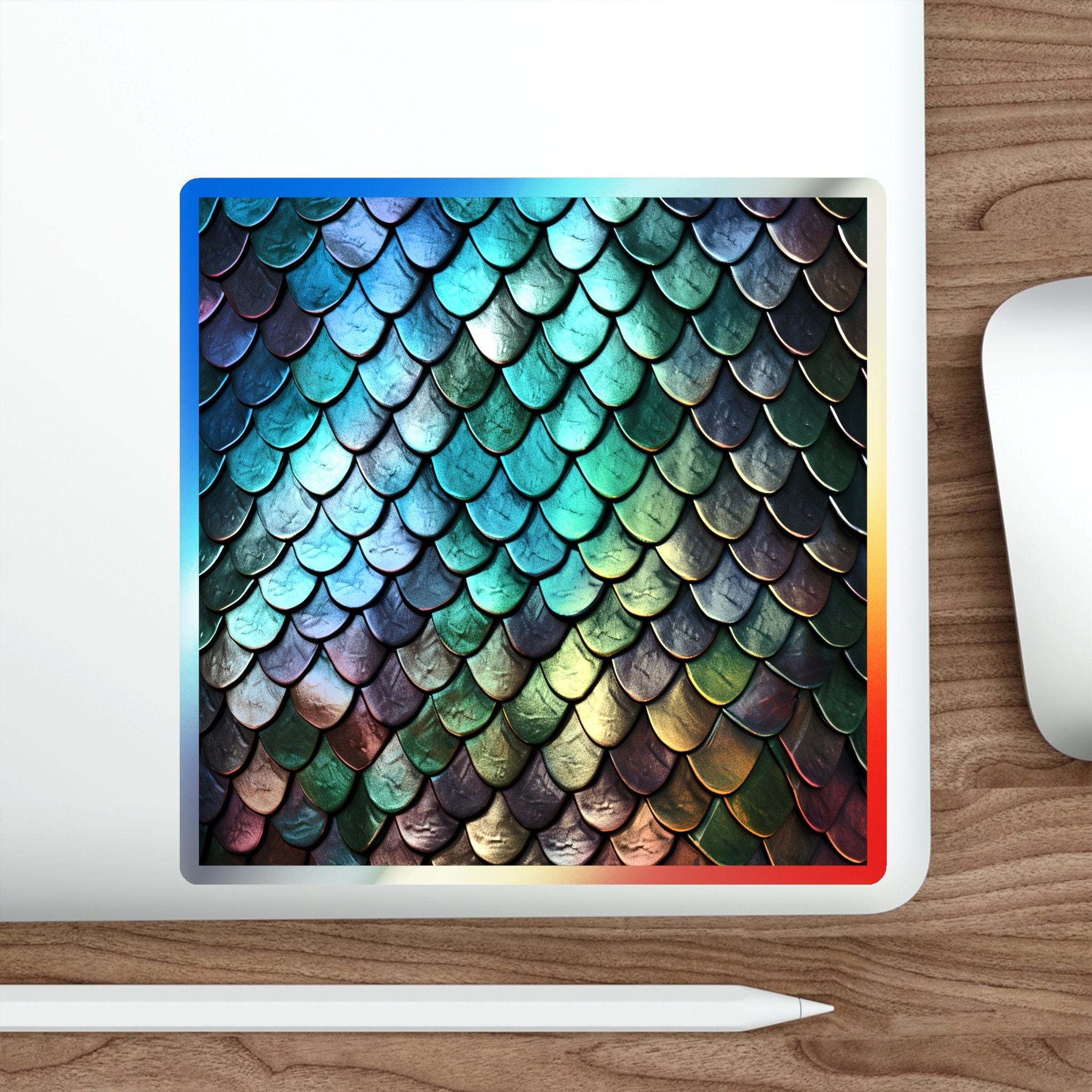 Magic Dragon Scales Pattern Holographic Die-cut Stickers - Etsy
