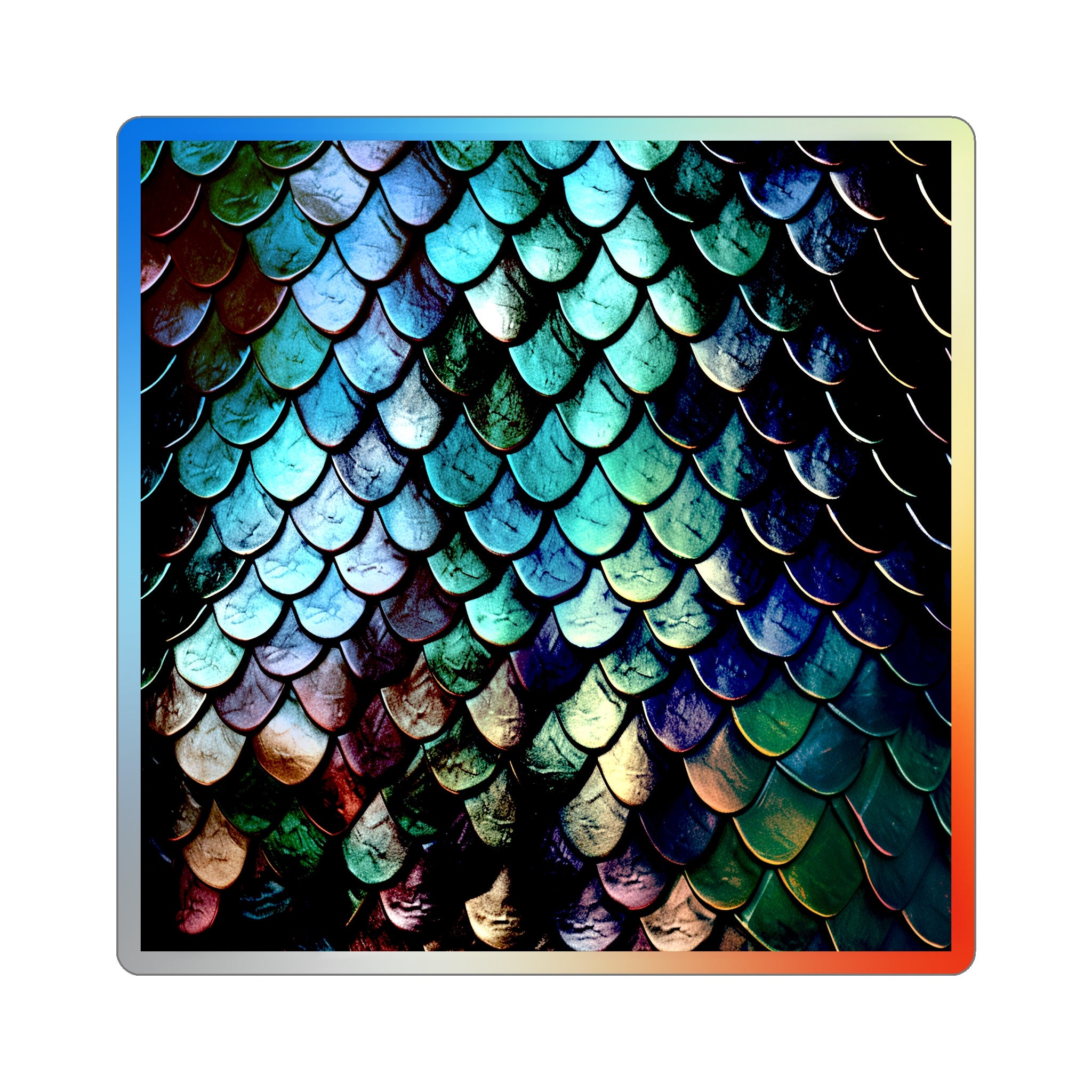 Magic Dragon Scales Pattern Holographic Die-cut Stickers - Etsy