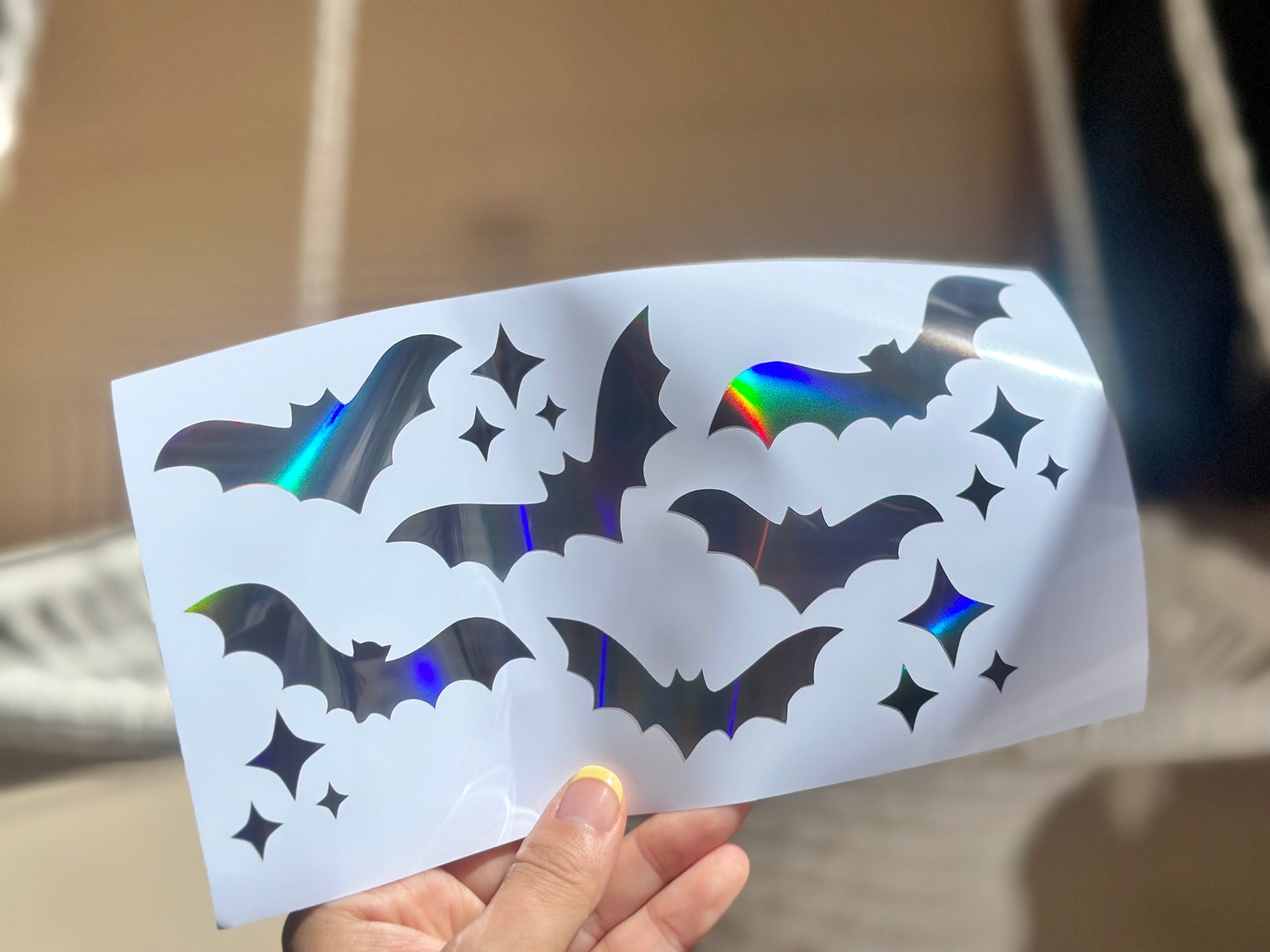 Holographic Bat Decal Sheet, Spooky Halloween Stickers - Etsy