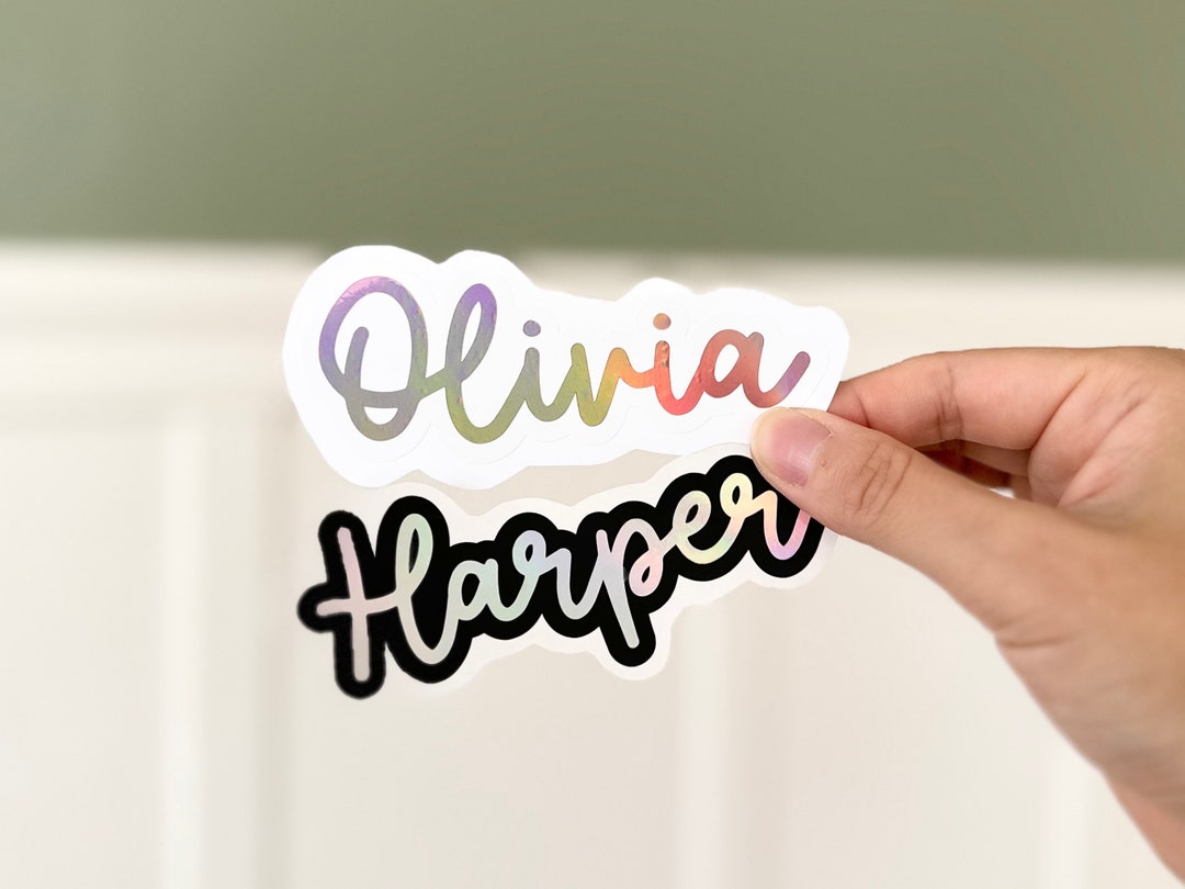 Holographic Custom Vinyl Name Decal, Vinyl Stickers, Name Decal, Custom ...