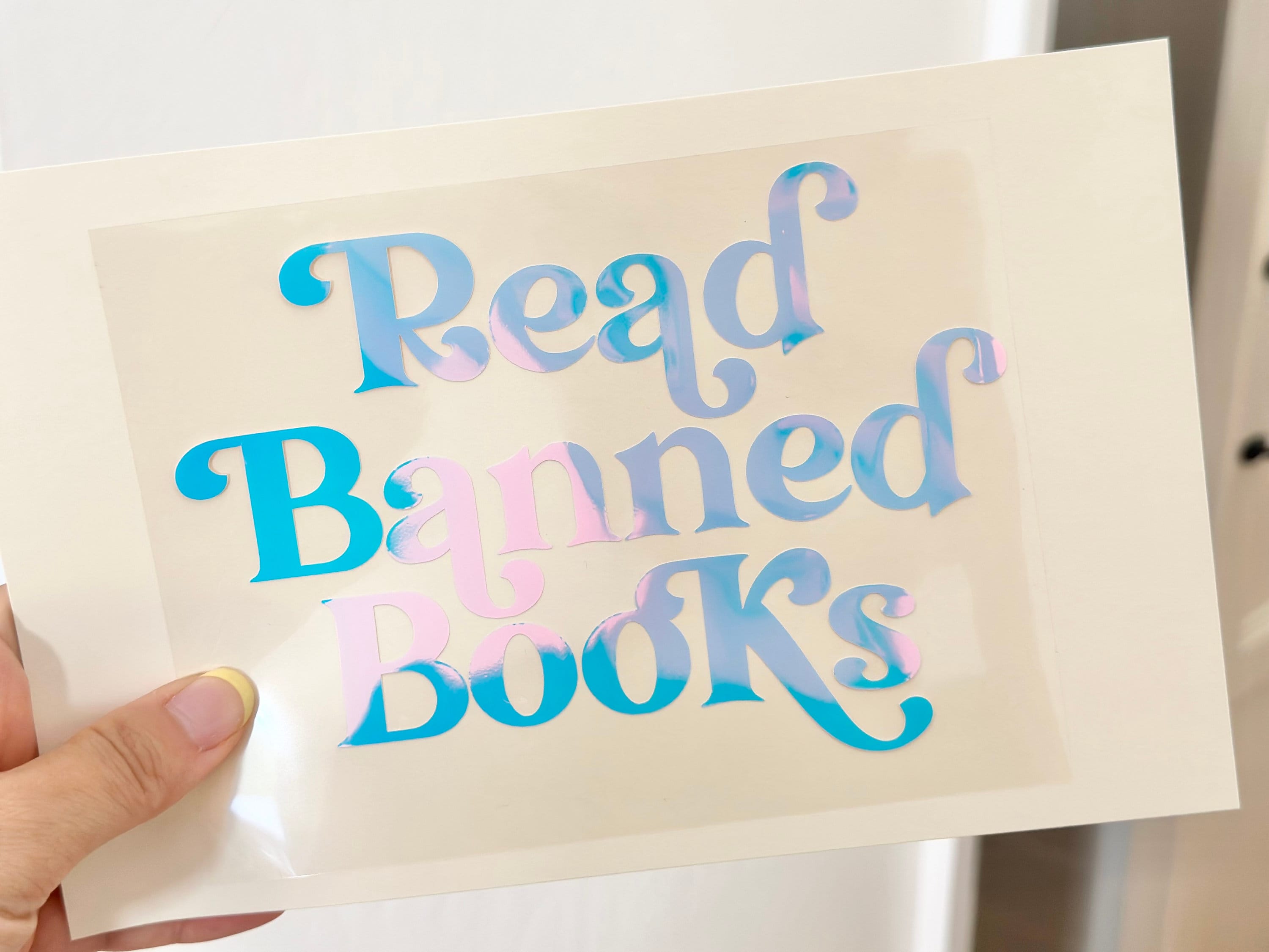 Read Banned Books Vinyl Decal Sticker - Laptop, Car, Water Bottle - Etsy
