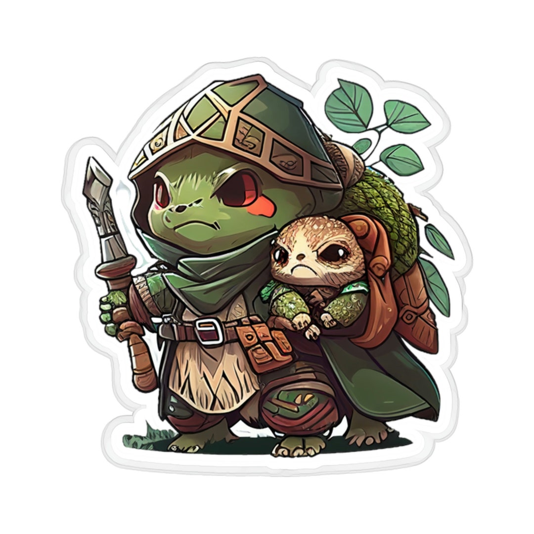 D&D Grumpy Turtle Druid Sticker Cute Character Chibi Dungeons - Etsy
