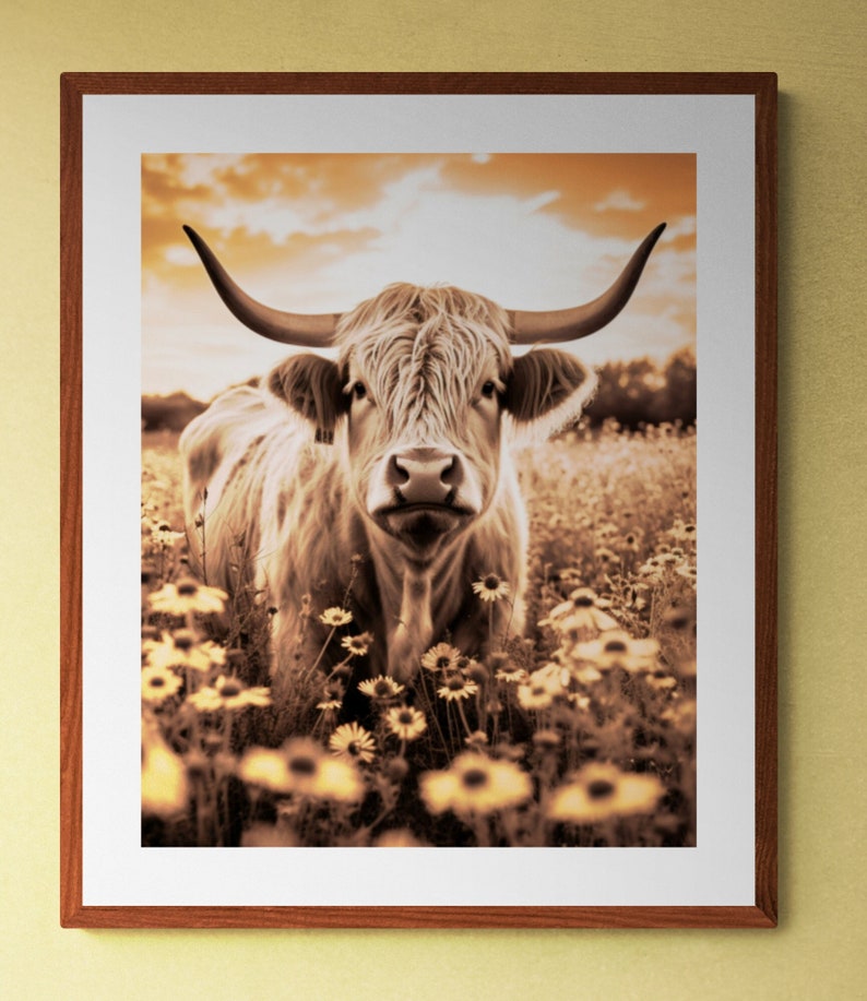 Highland Cow Wall Art | Highland Cow Decor | Printable Wall Art ...