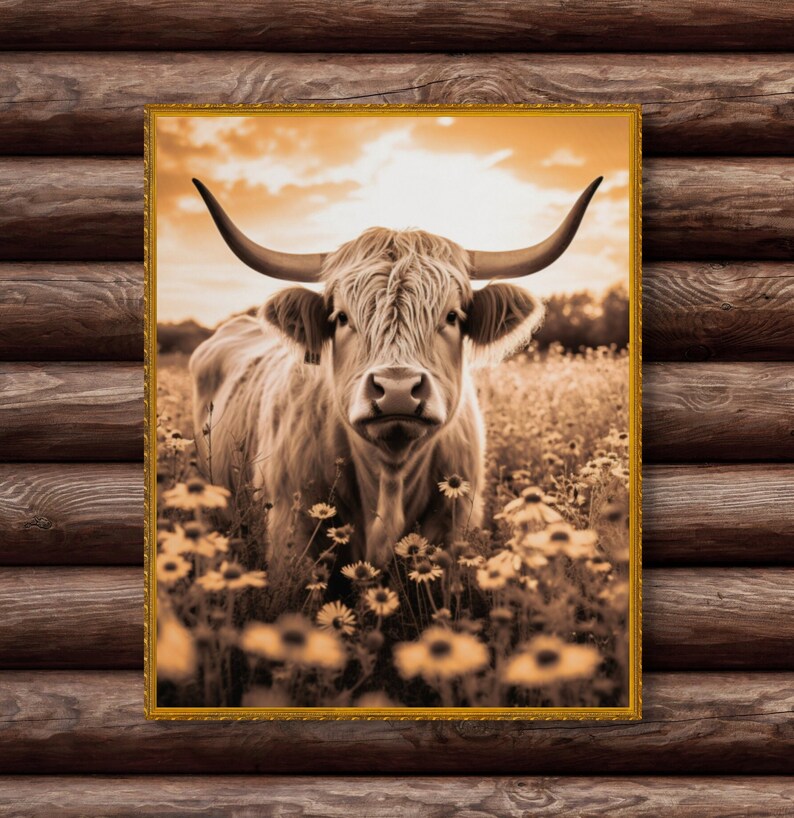 Highland Cow Wall Art Highland Cow Decor Printable Wall - Etsy