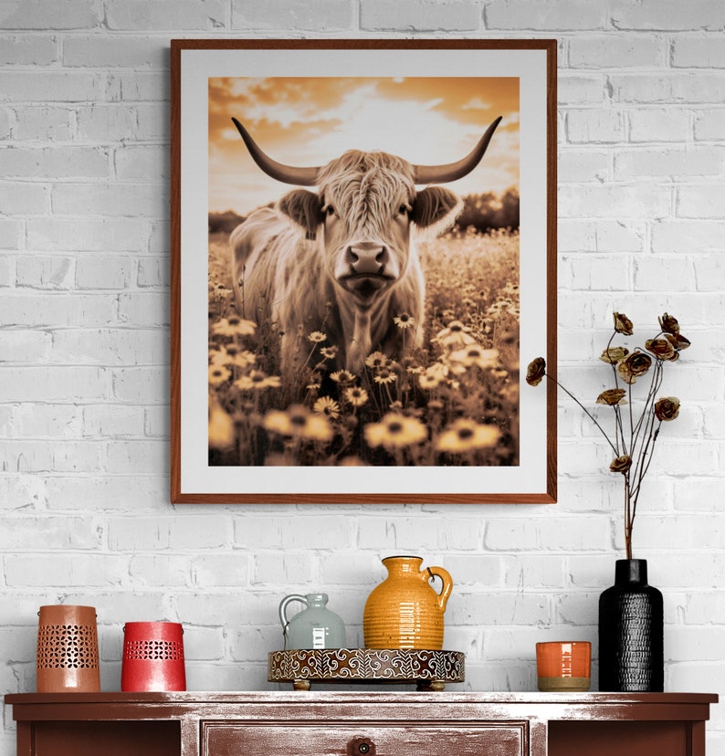 Highland Cow Wall Art Highland Cow Decor Printable Wall - Etsy