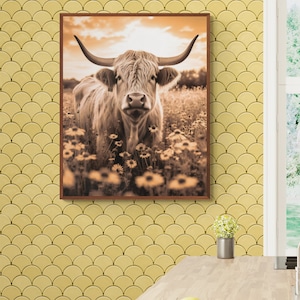 Highland Cow Wall Art | Highland Cow Decor | Printable Wall Art ...