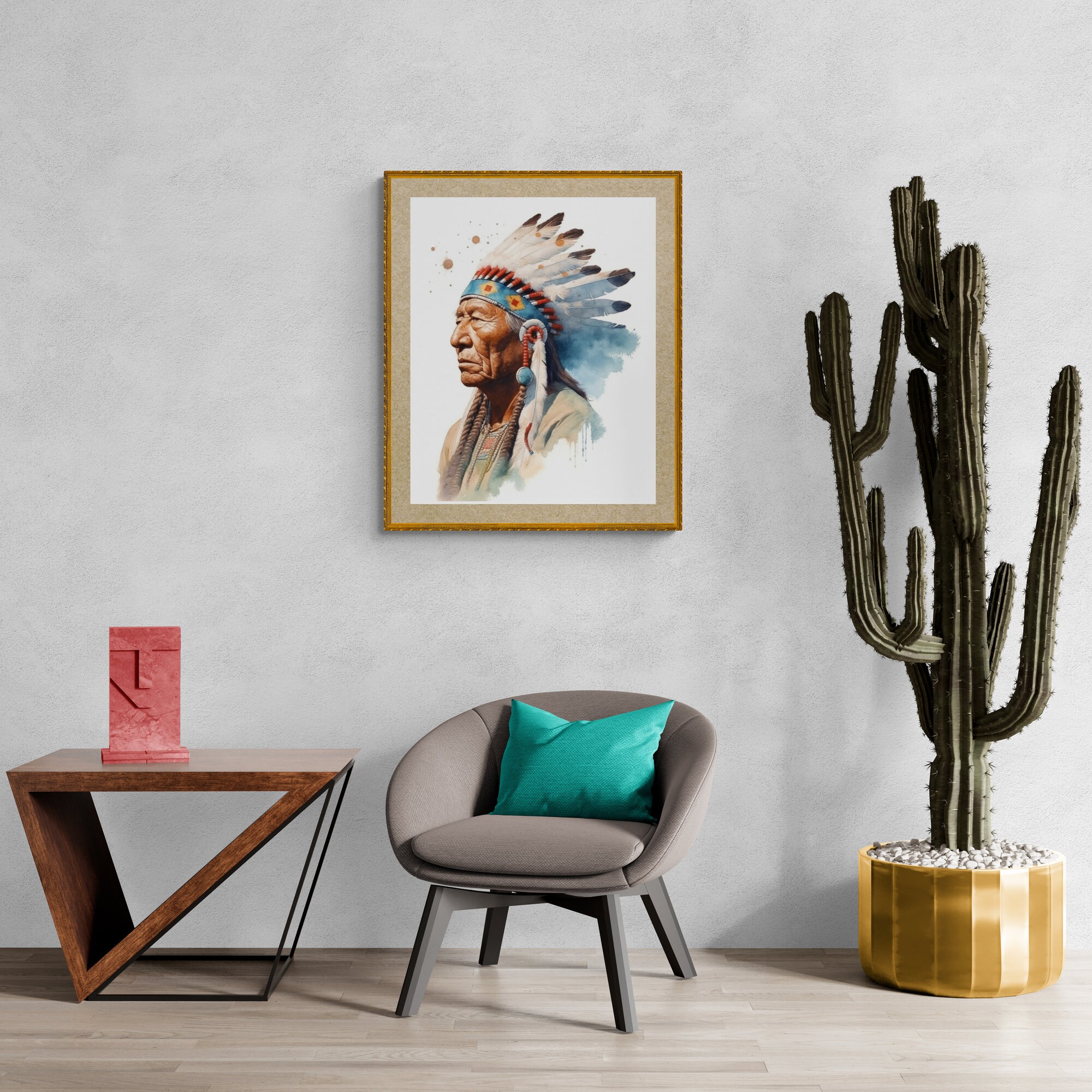 Native American Watercolor Painting | Iroquois | Printable Native ...
