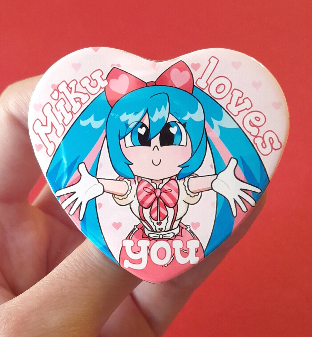 Miku Loves You Buttons - Etsy