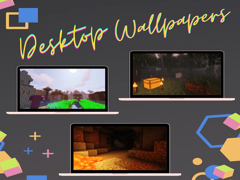 Minecraft Desktop Wallpaper 3 Pack - Etsy