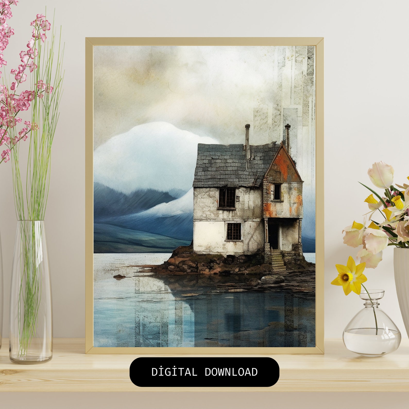 Cursed House, Haunted House, Creepy Wall Art, Spooky Victorian Gothic ...