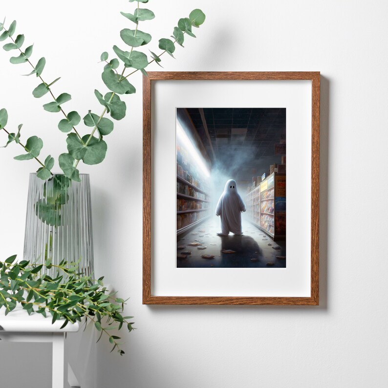 Ghost Hiding in Supermarket, Creepy Goth Wall Art, Spooky Victorian ...