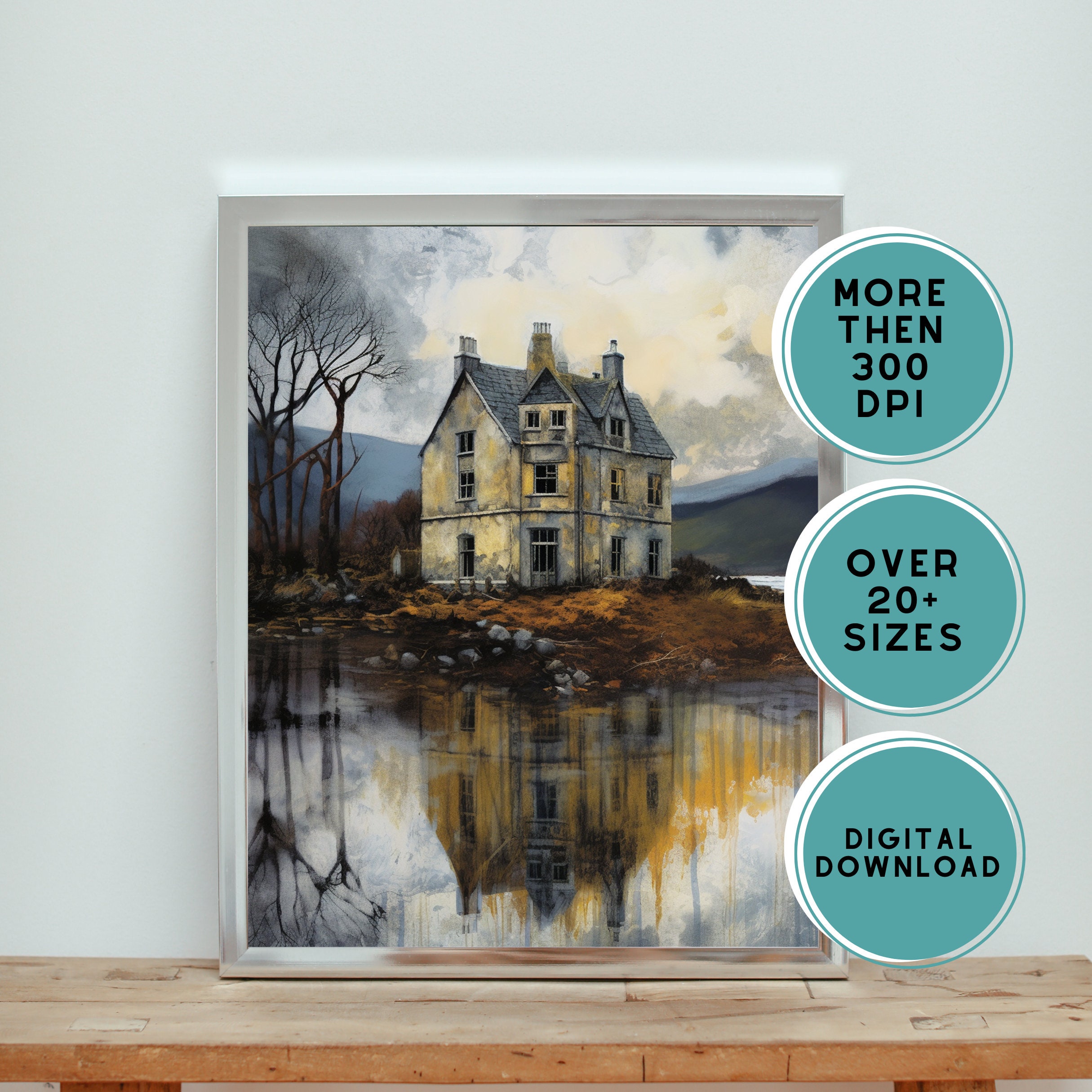 Cursed House, Haunted House, Creepy Wall Art, Spooky Victorian Gothic ...