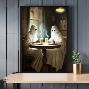 Creepy Goth Wall Art, Spooky Victorian Gothic Ghost, Ghost Vintage Oil ...