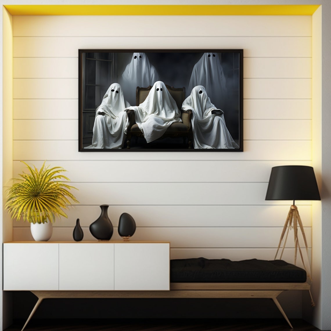 Ghost Family Picture, Horizontal Wall Decor, Creepy Goth Wall Art ...