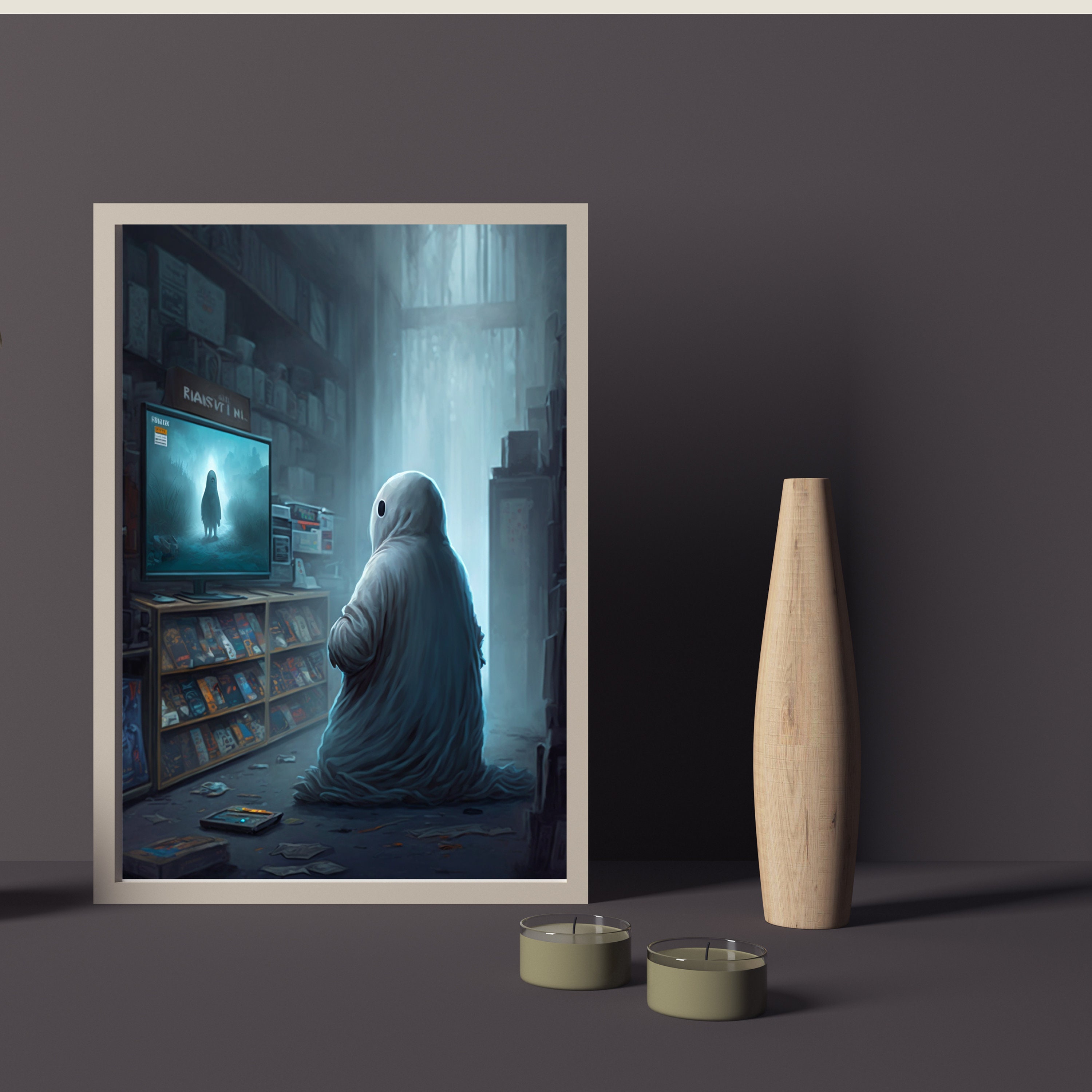 Spooky Victorian Gothic Ghost, Paint Creepy Goth Wall Art, Ghost ...
